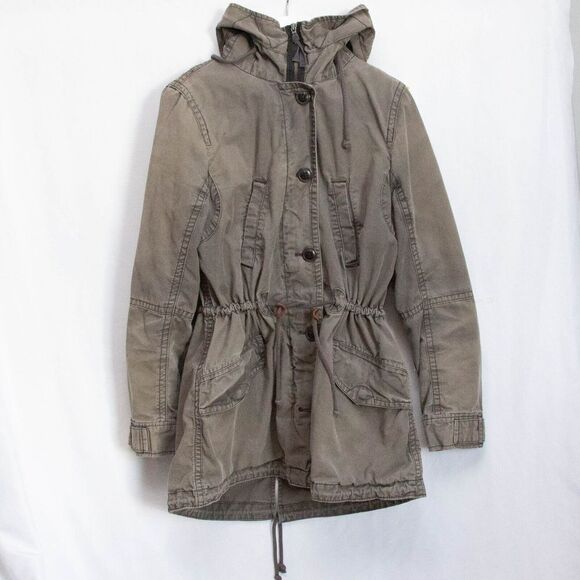 GAP | Jackets & Coats | Y2k Gap Vgt Women M Military Twill Parka Removable Lining Green Fishtail ...